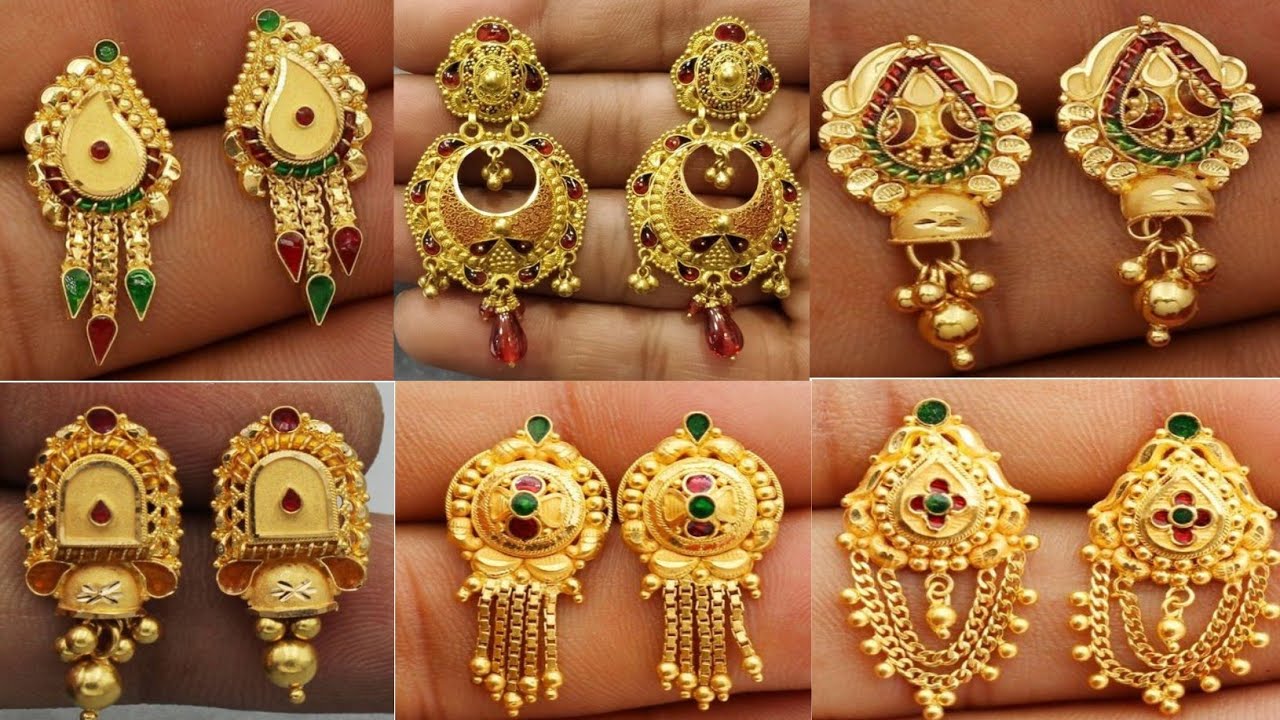 Bridal Gold Earrings Designs || Beautiful gold jewellery || outfit ...