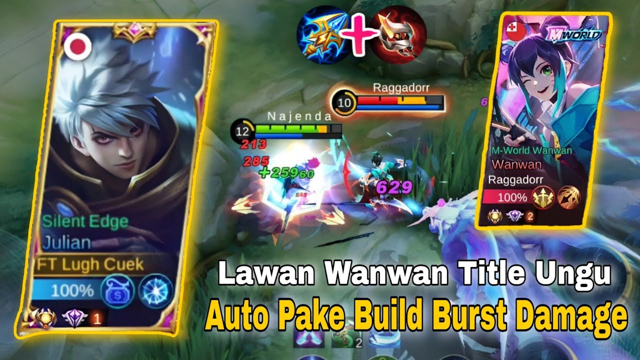 BUILD JULIAN FULL BURST DMG!! KETEMU WANWAN TITLE UNGU | TOP GLOBAL ...
