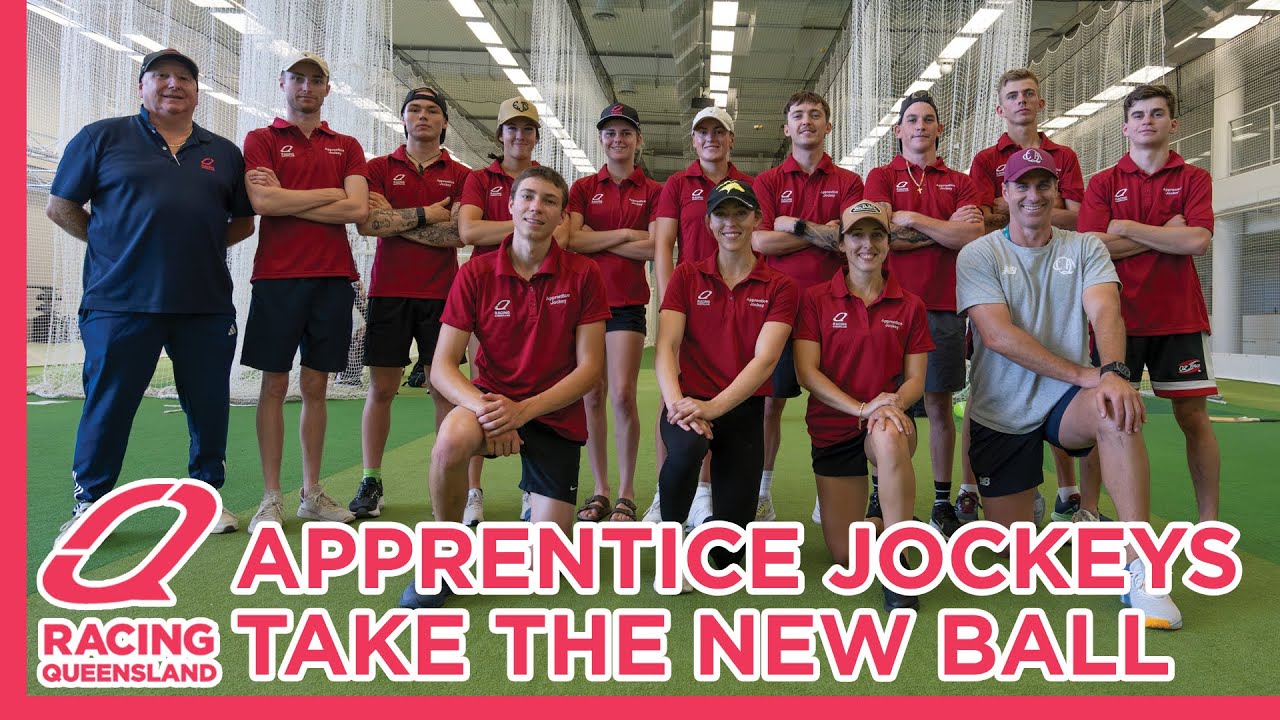 Apprentice jockeys bowled over by training change-up - YouTube