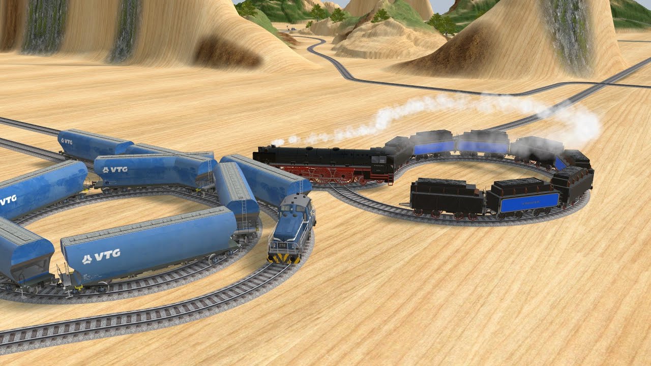 SEVEN STARS TRAIN vs TRAIN Over Twisting and Steep Rails @iDTrains ...