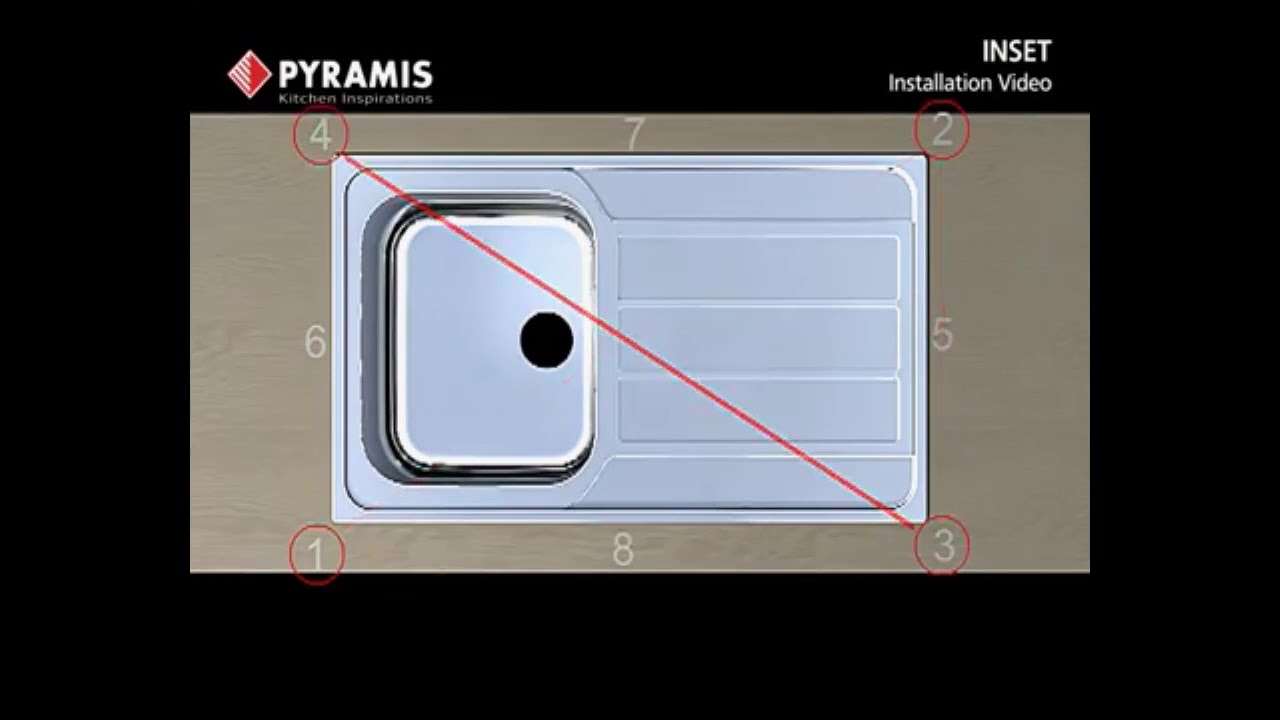 Τοποθέτηση ένθετου νεροχύτη κουζίνας Pyramis από ανοξείδωτο ατσάλι ...