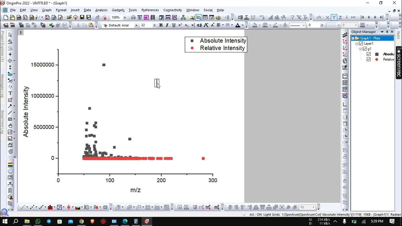 Plot GC-MS spectra on origin || GC-MS plot || Easy method to plot GC-MS ...