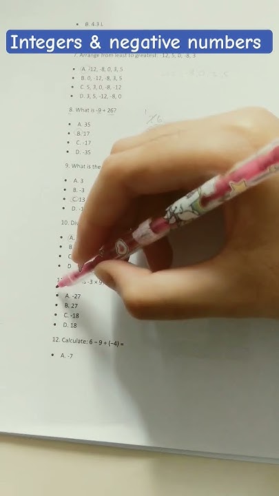 Latihan soal_Math : Integers and negative numbers - YouTube