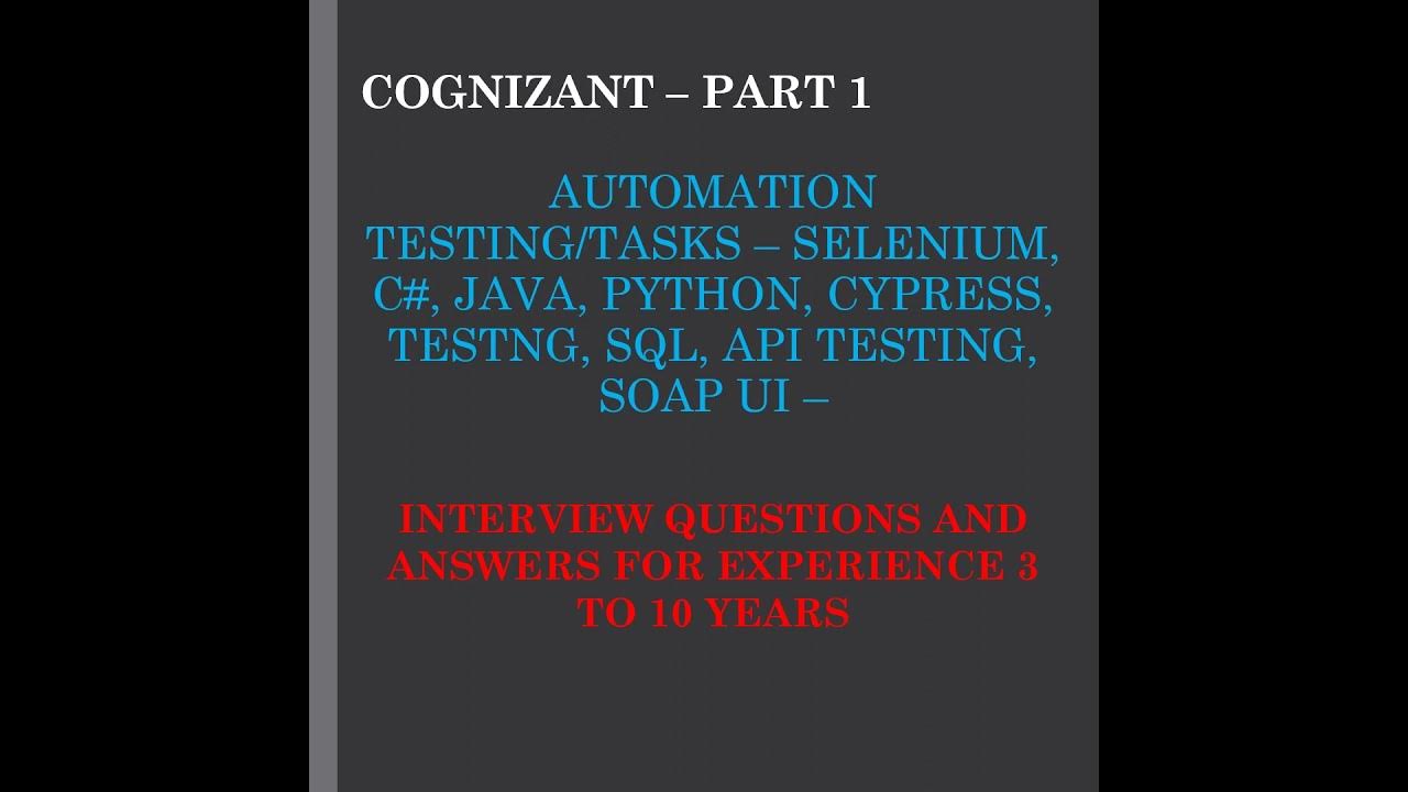 Cognizant Selenium Part 1 Interview Questions and Answers for ...