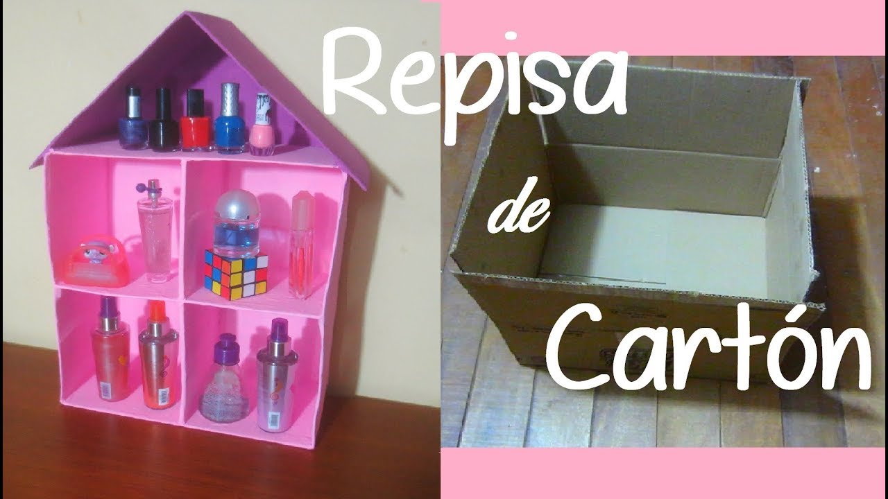 MUEBLE DE CARTON | REPISA DE CARTON MULTIUSO DIY MANUALIDAD - YouTube