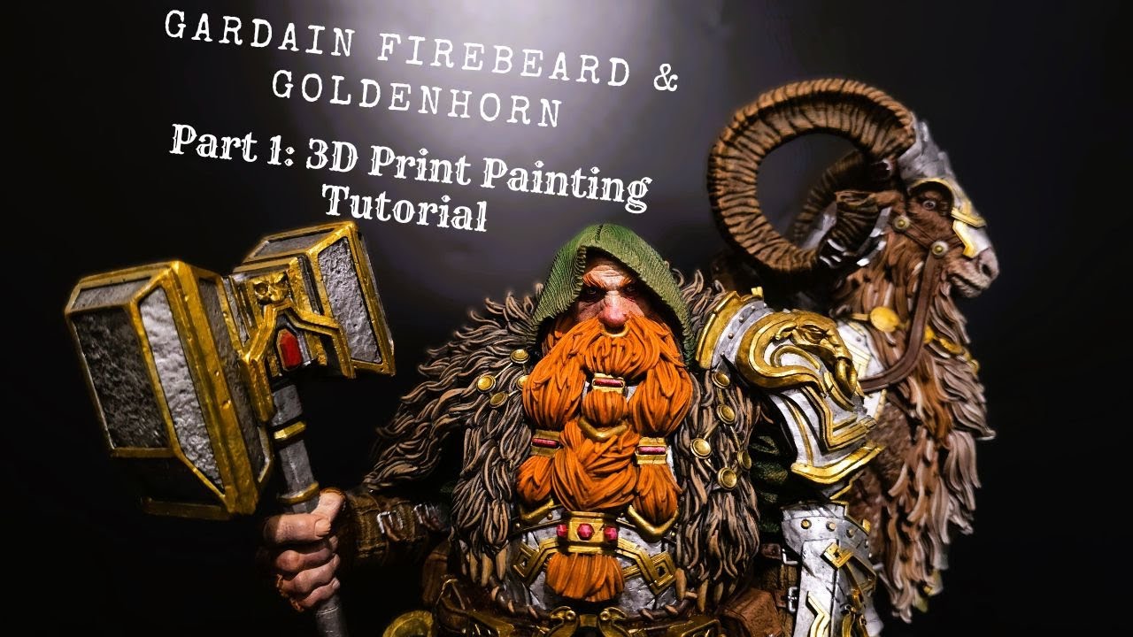 How to Paint 3D Printed Figures | Gardain Firebeard and Goldenhorn Tutorial (Part 1) - YouTube