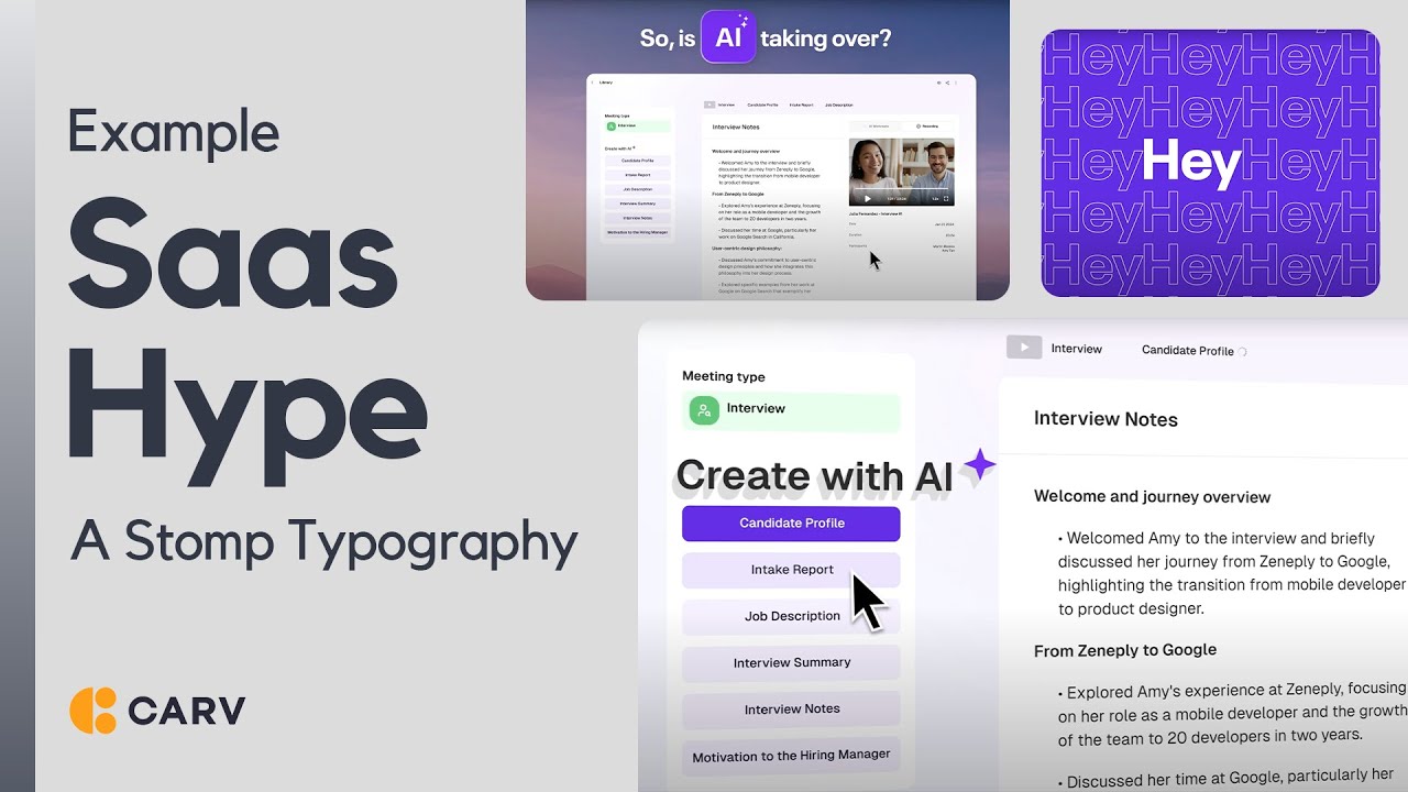 Saas Hype Video Example - A Stomp Typography - Meet Carv - YouTube
