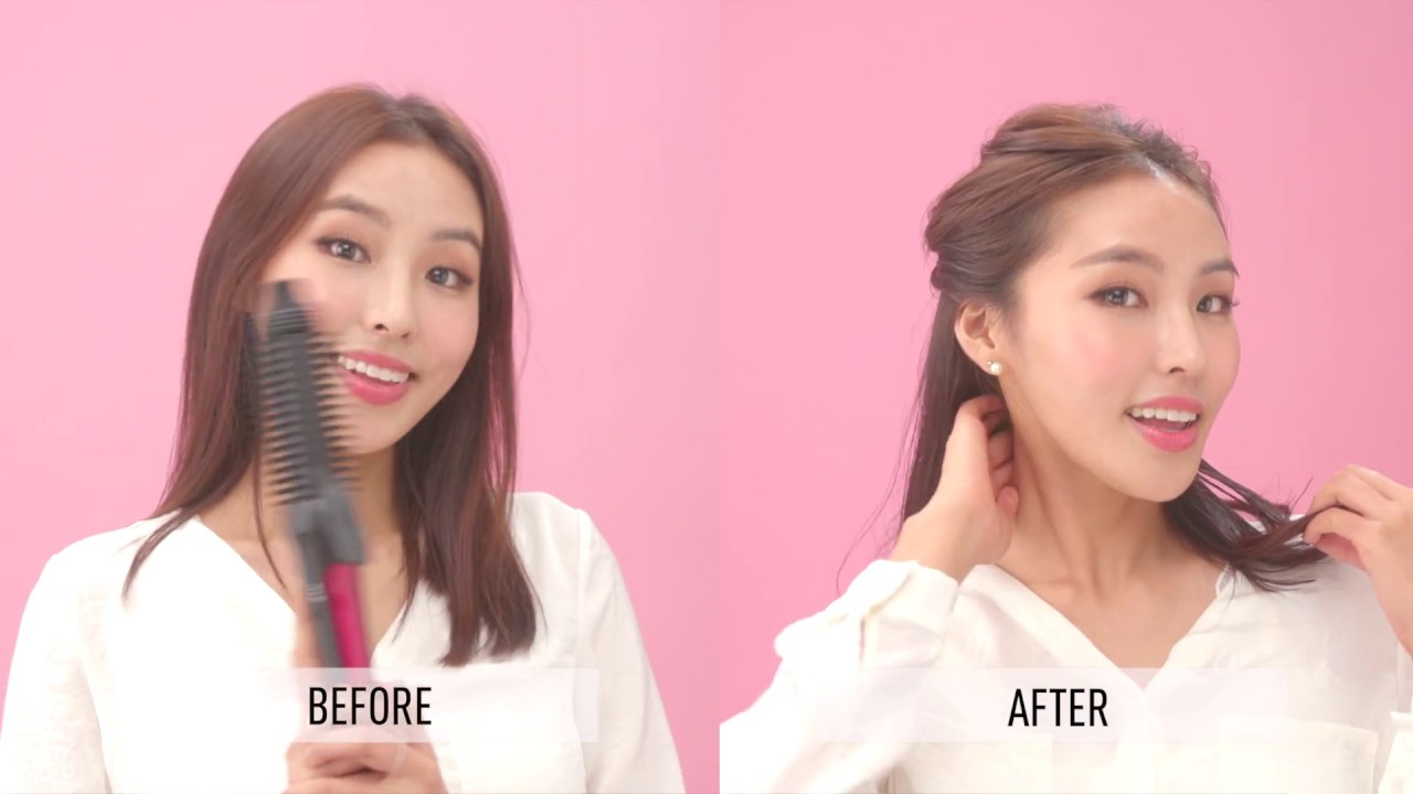 Flippy Curls Half-up Hairstyle Tutorial | Panasonic Styling Brush Iron ...