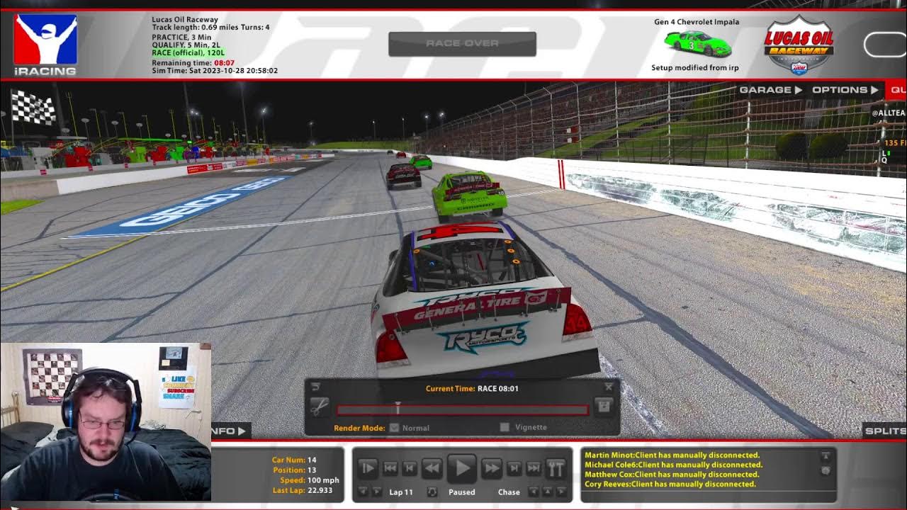 Mike plays IRacing 2023 Season 4 Week 7 ARCA Gen 4 Cup @ Lucas Oil (IRP) - YouTube