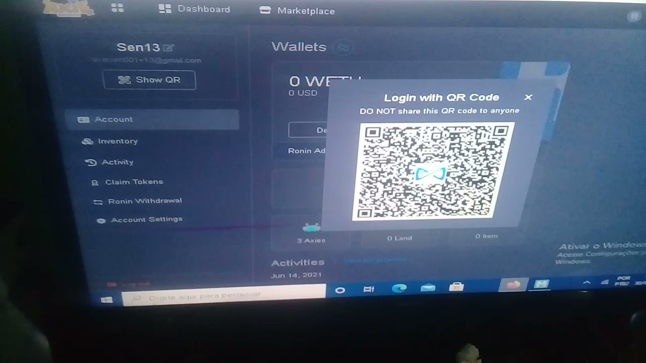 erro qr code axie infinity !!! - YouTube