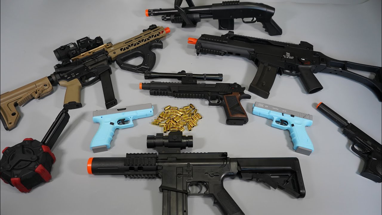 Shell ejecting Glock Toy Gun - Desert Eagle Airsoft Gun - M4 G36C ...