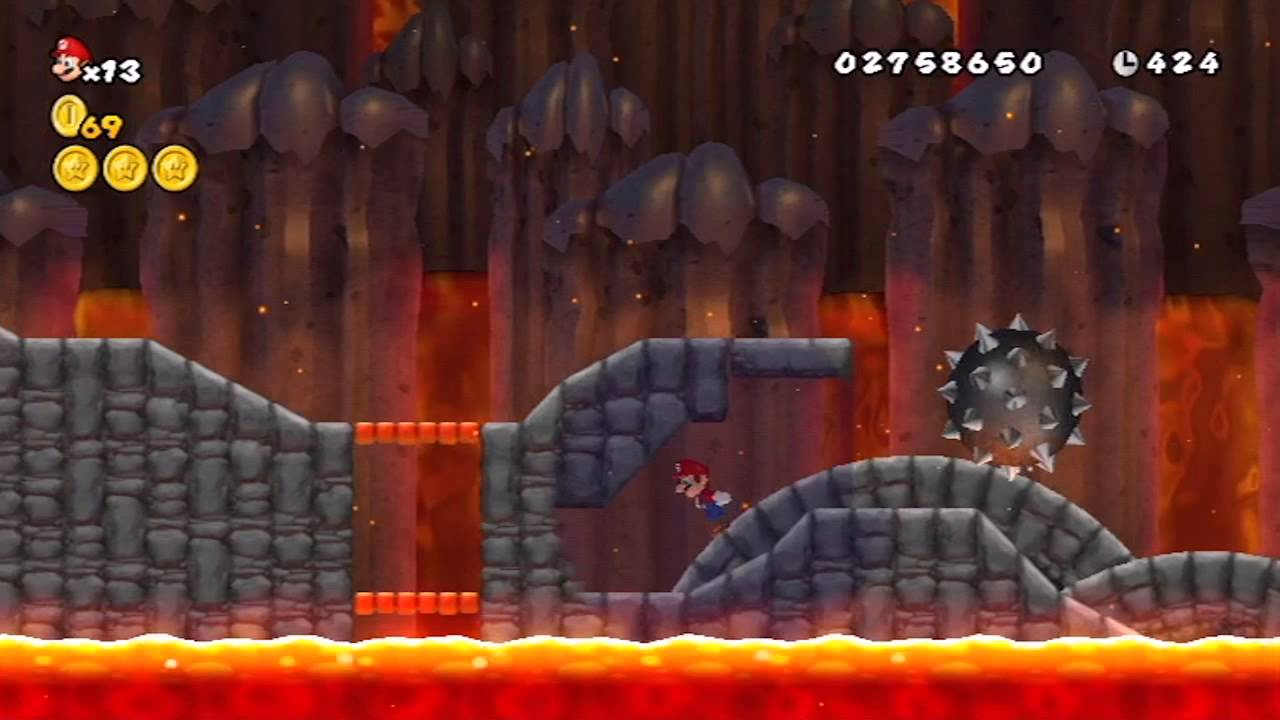 New Super Mario Bros. Wii (Wii) - World 8-2 Walkthrough (1-Player ...