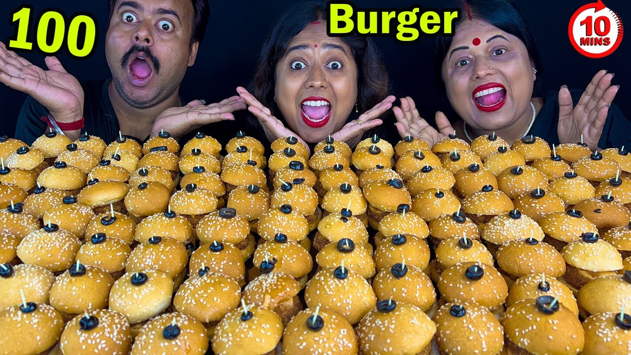 100 Burger Challenge In 10 Minutes | 100 Mio Amore Burger Challenge ...
