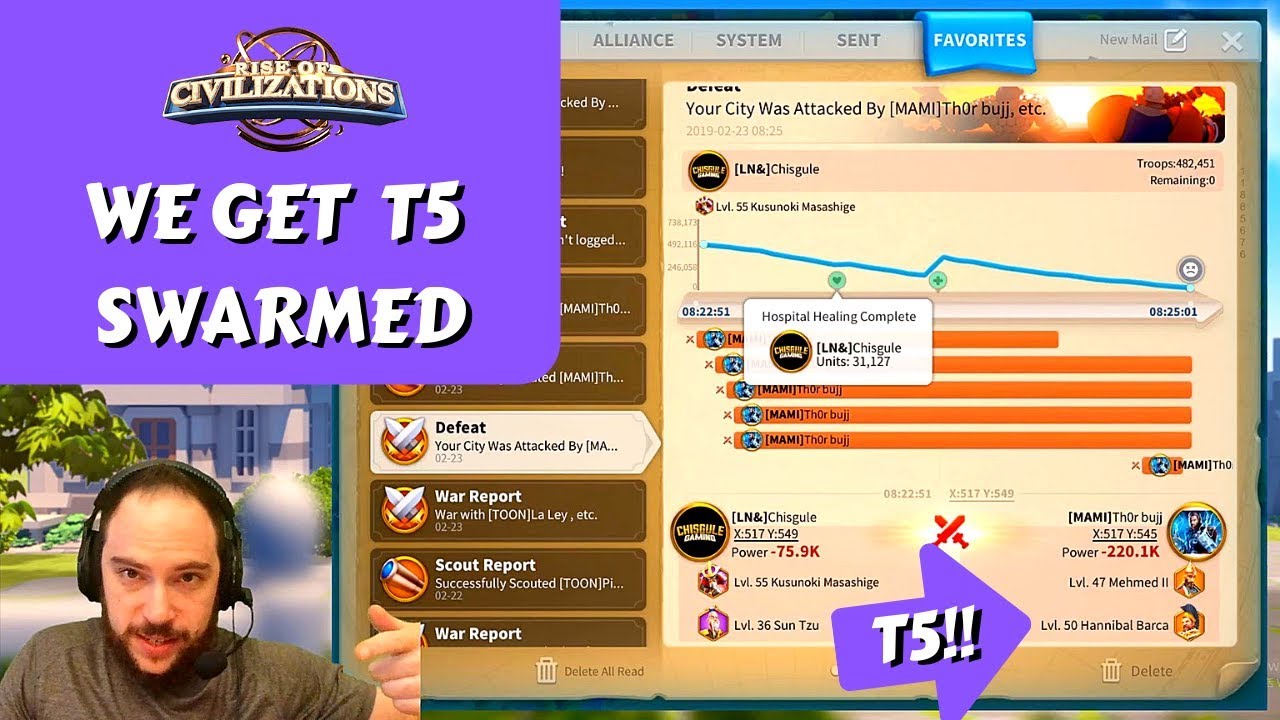 WAR REPORT: OUR CITY gets SWARMED by T5 | Rise of Kingdoms (ROK) - YouTube