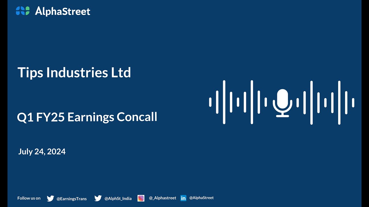 Tips Industries Ltd Q1 FY2024-25 Earnings Conference Call - YouTube
