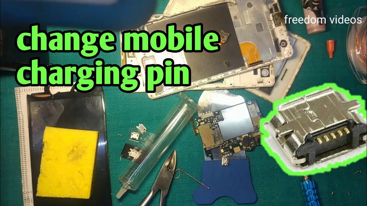 fix charging pin with fair proof tep and use de soldering waier - YouTube