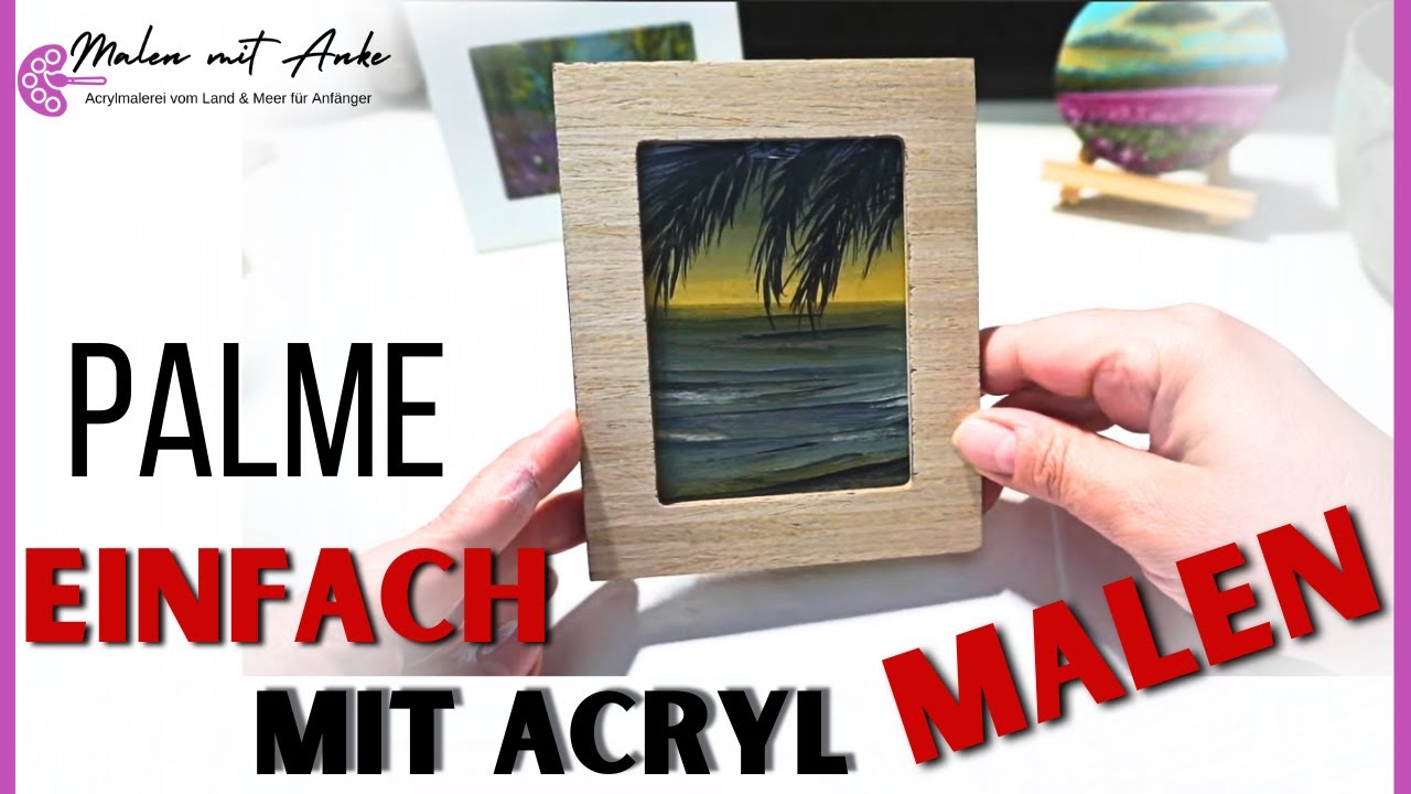 EINFACH! Palme im Sonnenuntergang mit Acryl malen - Perfekt für ...