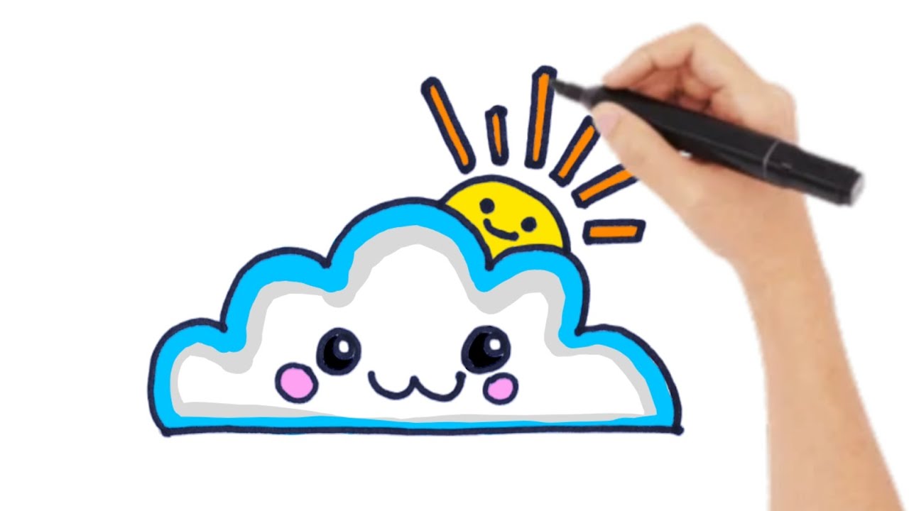 how to draw sunny cloud - YouTube