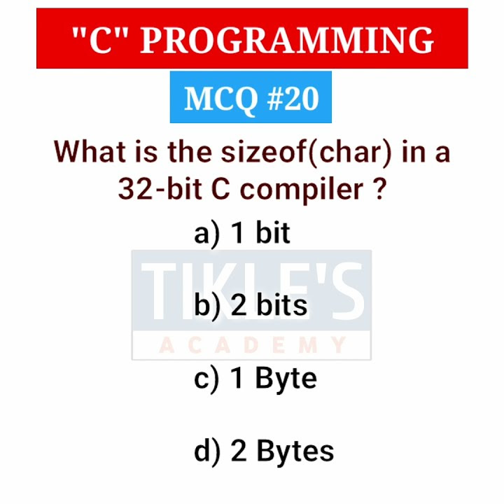 C Programming Mcq 20 Shorts Tiklesacademy Youtube