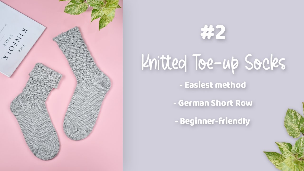 How to make German short row heels Easiest Knitting Toe-up Socks #2 ...