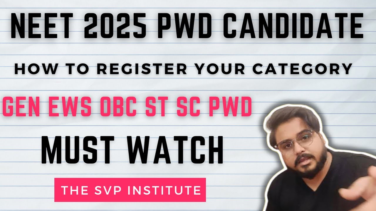 Pwd/PwBD Candidates Neet UG 2025 Registration Category To Select EWS ...