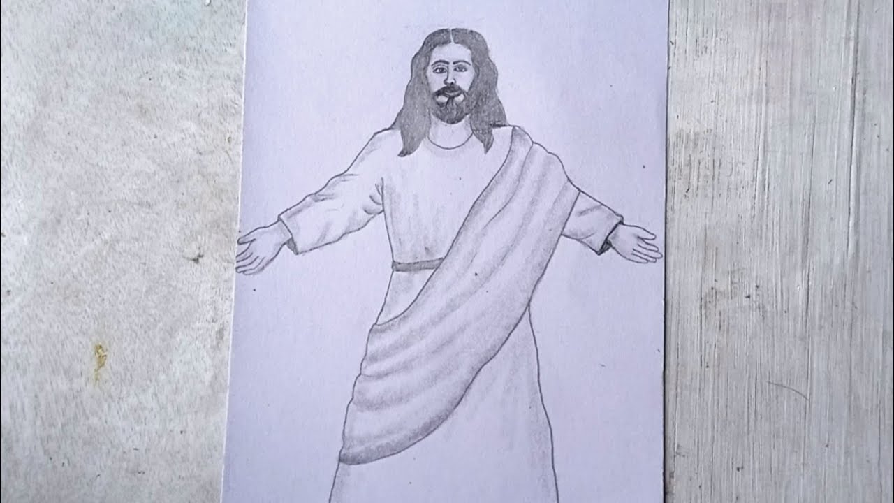 how to draw Jesus Christ step by step ll easy lord Christ drawing ll ...