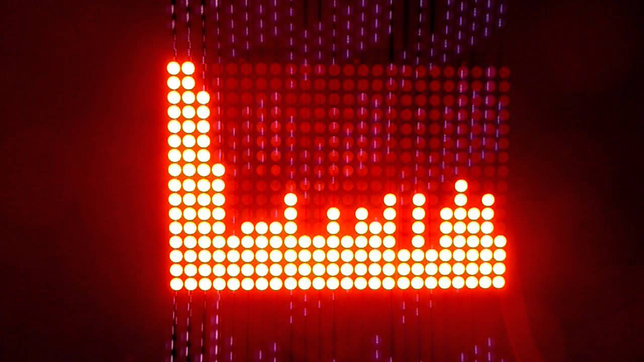 red LED matrix VU spectrum - YouTube