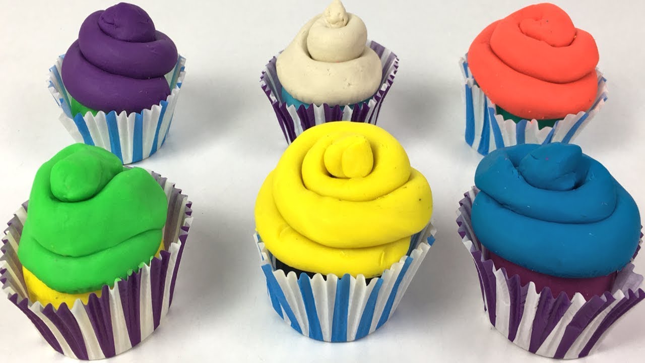 PLAY-DOH SURPRISES CUPCAKES WITH MASHA CAR HELLO KITTY RAPUNZEL ...
