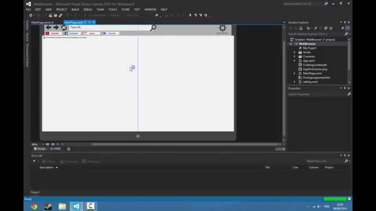 VB 2012 | Windows 8 App Development | Simple Web Browser! 2014 - YouTube