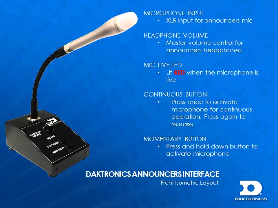 Daktronics Announcer's Interface Gen I Overview - YouTube