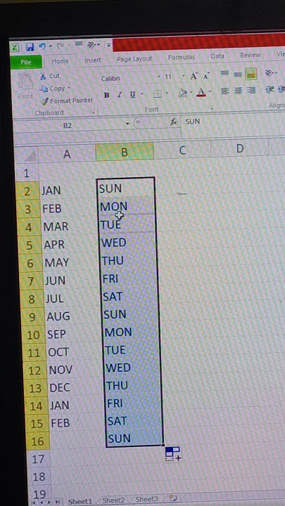 Autofill week days in Excel #sundaymonday #weeke #days #excel - YouTube