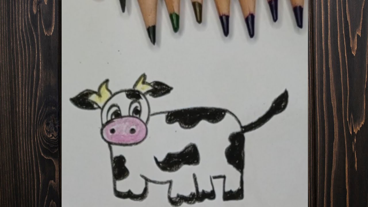 Easy cow drawing || kawaii cow drawing for beginners|| Cow drawing ...