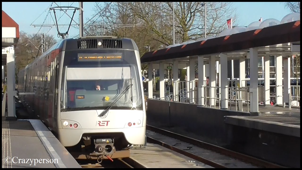 RET metro/sneltram nabij en op Hesseplaats Rotterdam - YouTube