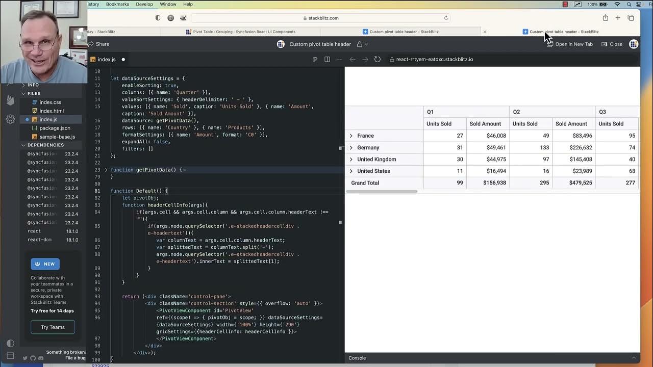 Customizing Headers in React Pivot Table - YouTube