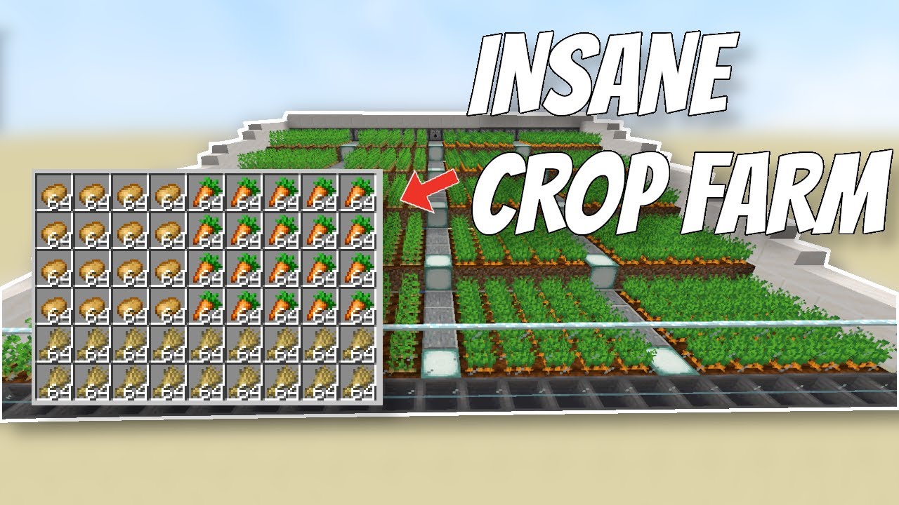 Insanely Efficient Minecraft Automatic Crop Farm - YouTube