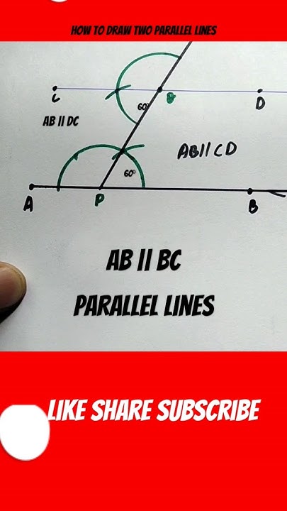 How to draw parallel lines|| two parallel lines#drawing #shorttrick # ...