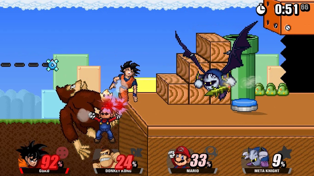 goku vs donkey kong vs mario vs meta knight - YouTube
