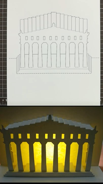 3d Parthenon｜Pop up card｜Origami Architecture｜paper art｜kirigami｜3d ...
