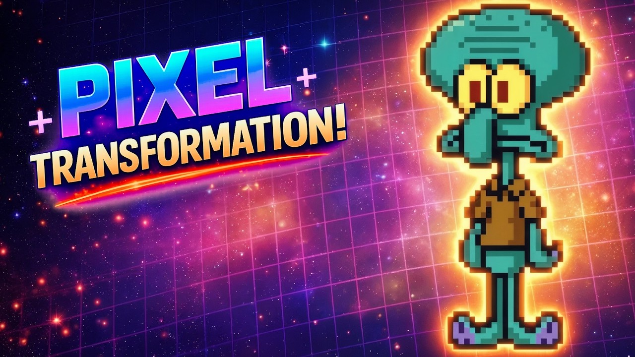 Squidward Pixel Art — Moody & Iconic Speed Draw | Color Bits - YouTube