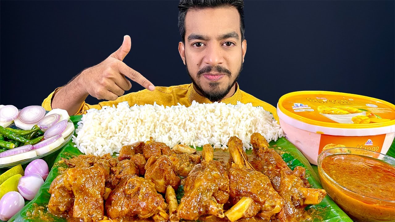 ASMR MUKBANG SPICY MUTTON LEG PIECE CURRY & MUTTON ROGAN JOSH EATING SHOW | ASMR EATING MUTTON ...
