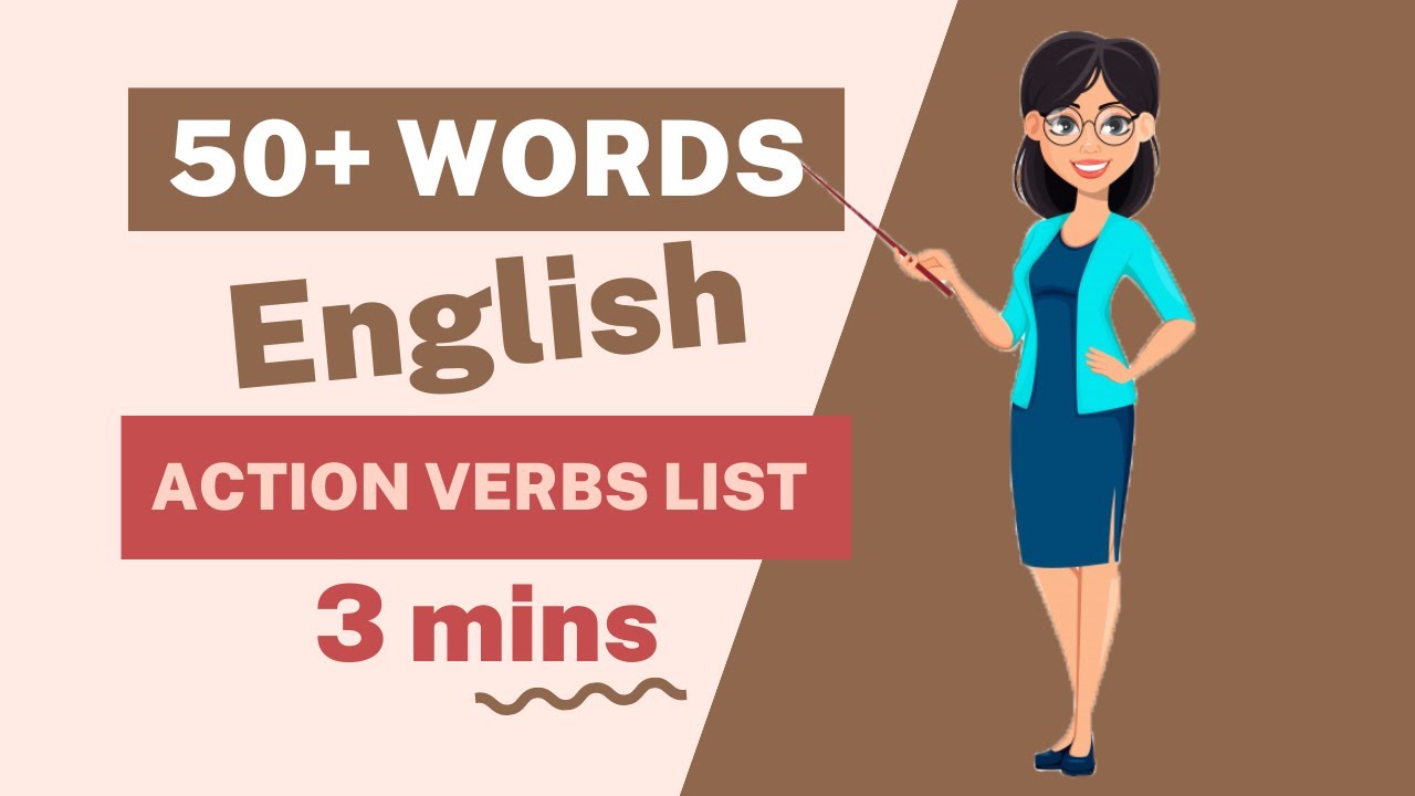 50 Common Action Verbs List in English with Pictures | English words ...
