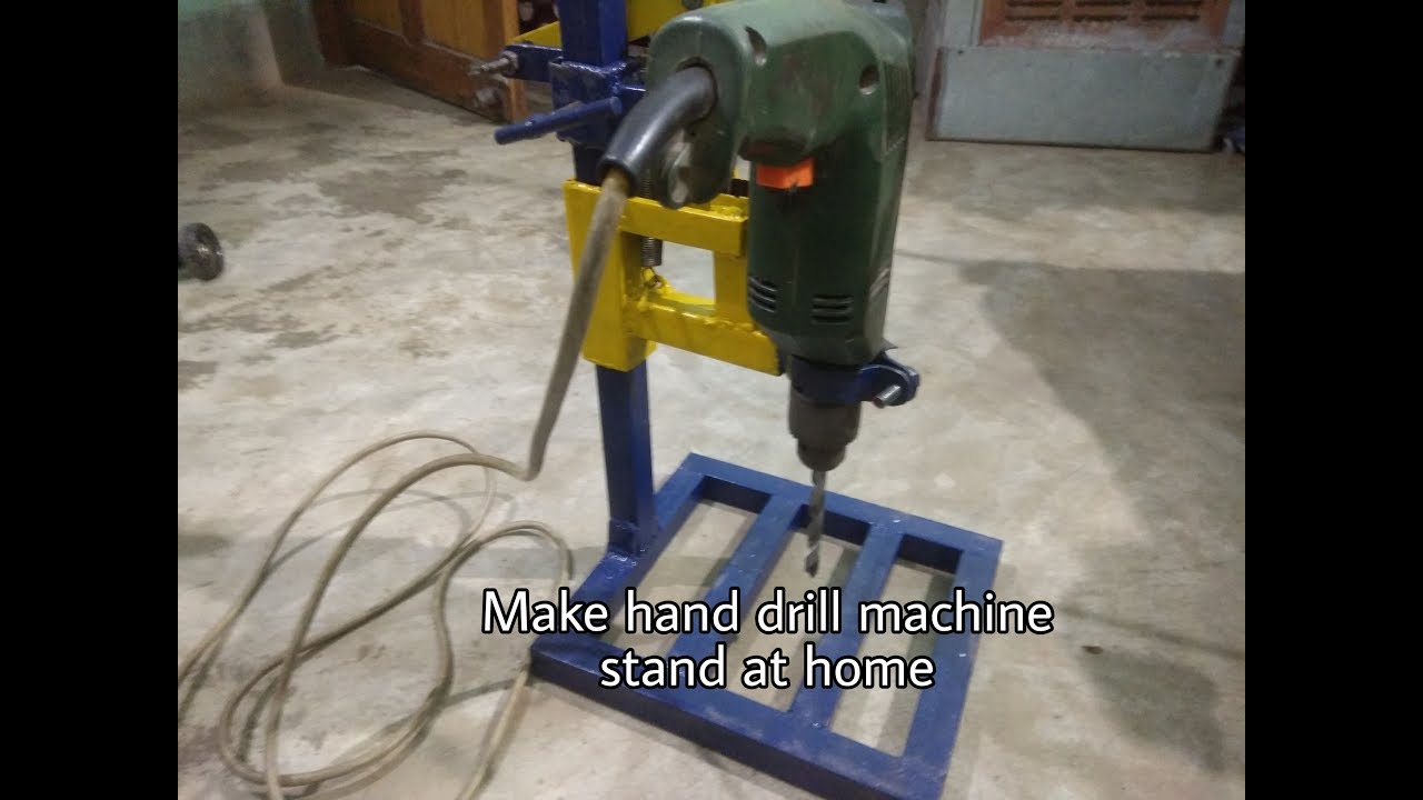 Make hand drill machine stand at home - YouTube