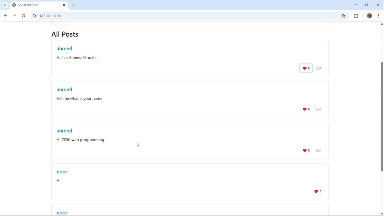 CS50 Web Programming with Python and Javascript | Project 4: Network - YouTube