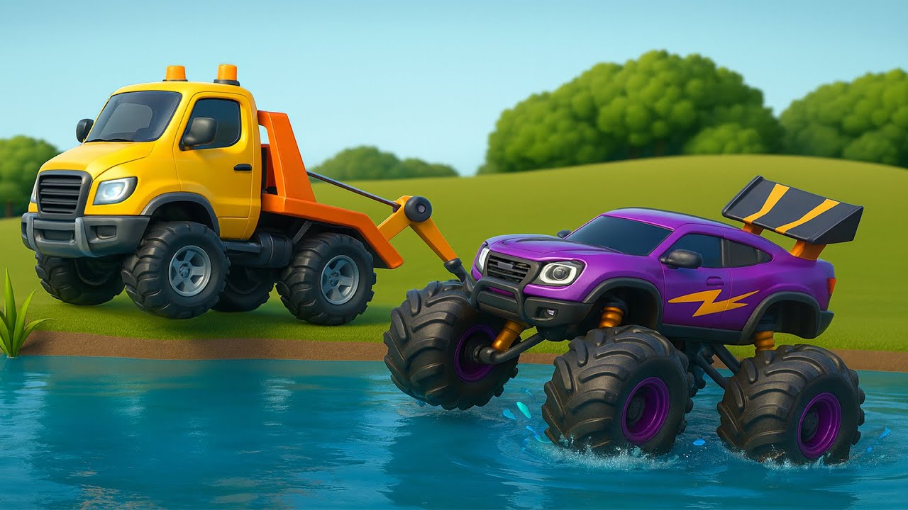 Monster Truck Out of Control – Crane Struggles to Pull It Out of the ...