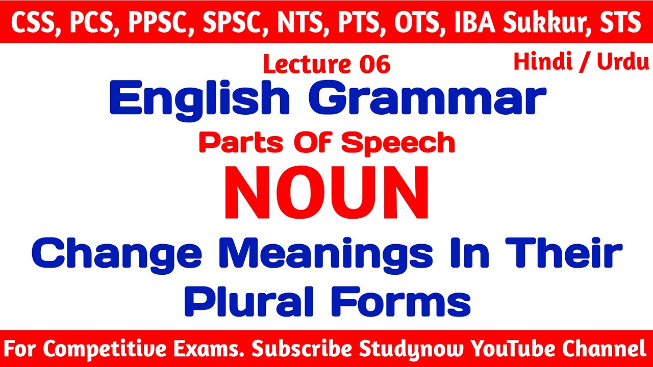 Nouns Change Meanings In Their Plural Forms | English Grammar | Parts ...