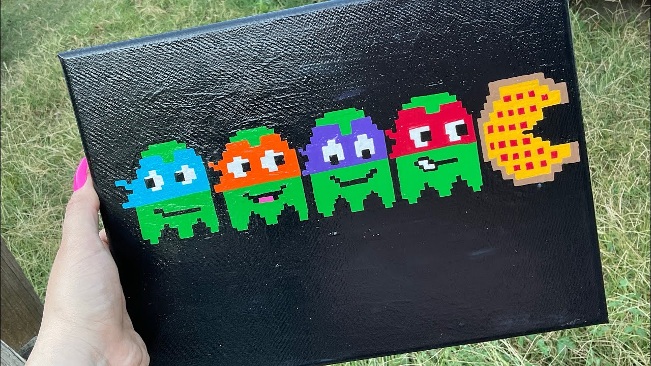 Teenage Mutant Ninja Turtles x Pacman CanvasArt Painting 🐢🍕🎨💕 ...
