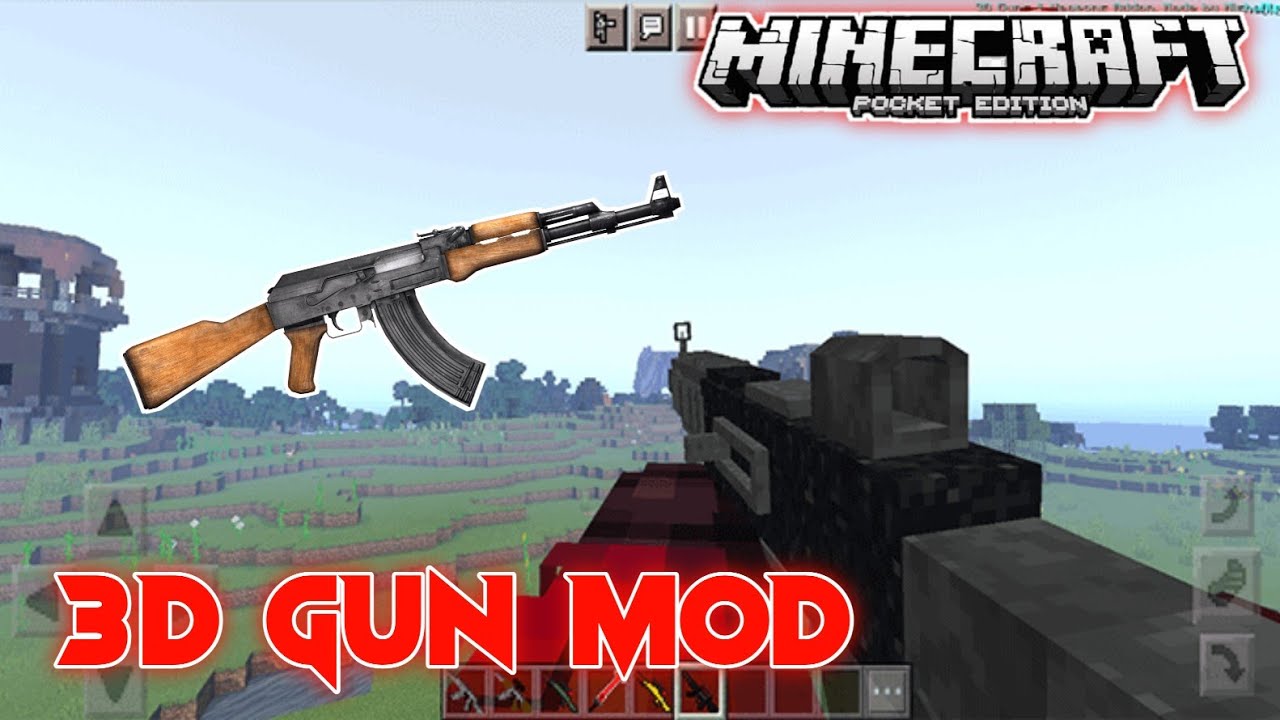 3D Gun Addon for Mcpe mod | 3D Guns mod for Minecraft bedrock edition ...