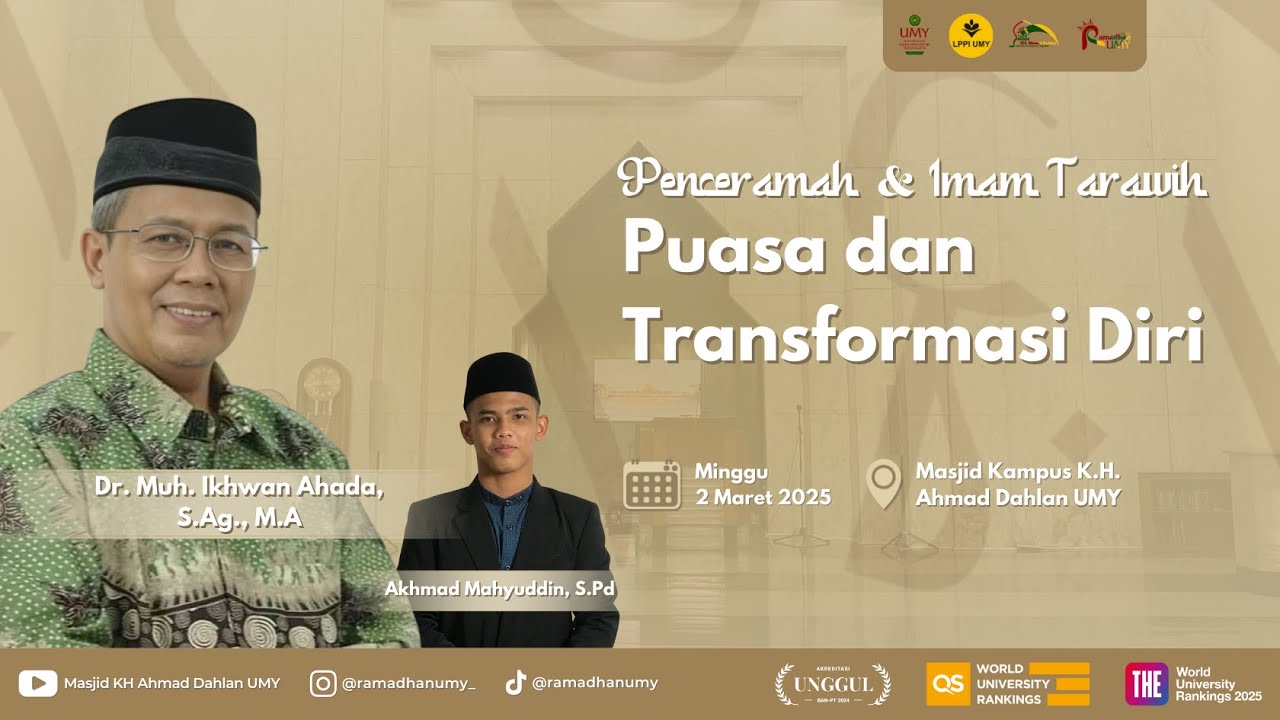 Ceramah Tarawih "Puasa dan Transformasi Diri" | Dr. Muh. Ikhwan Ahada ...
