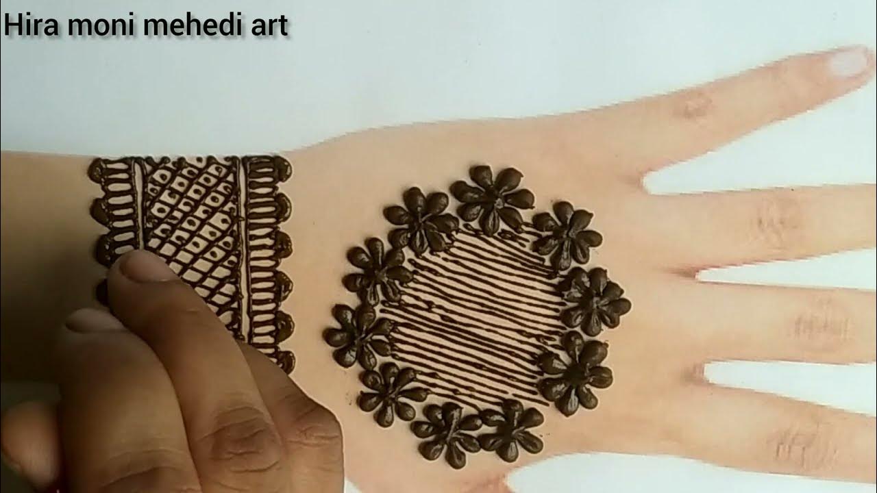 New gol tikki mehedi design| Simple back hand mehedi design, mehedi design(HM) - YouTube