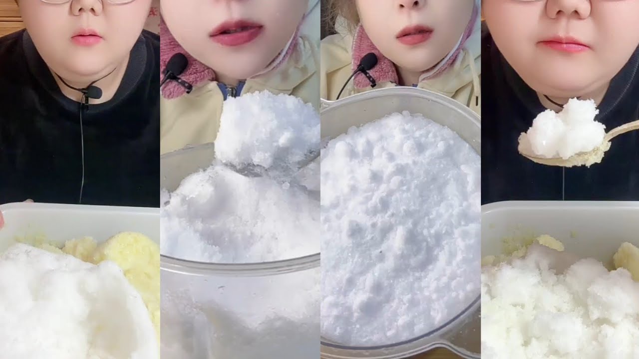 SHAVEDICE WHITE SOFT ICE BITES ASMR 💠 CRUNCHY SOFT ICE BITES ASMR ICE 🥶 ...